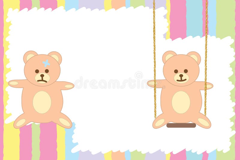 Greeting Card With Teddy Bear Stock Vector - Illustration of background ...