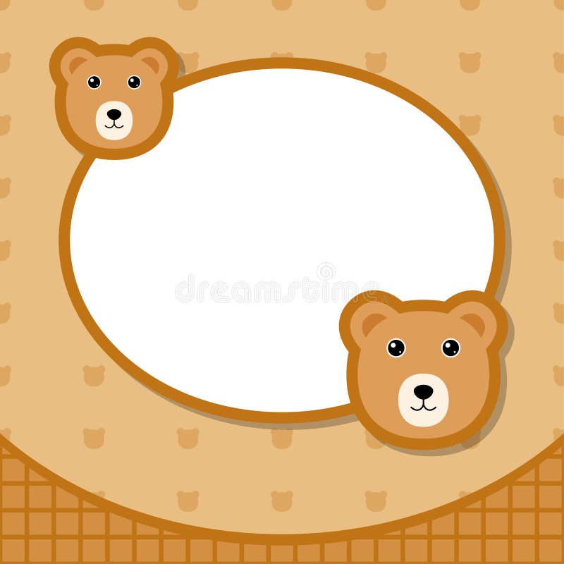 Greeting Card Template with Bear Stock Vector - Illustration of ...