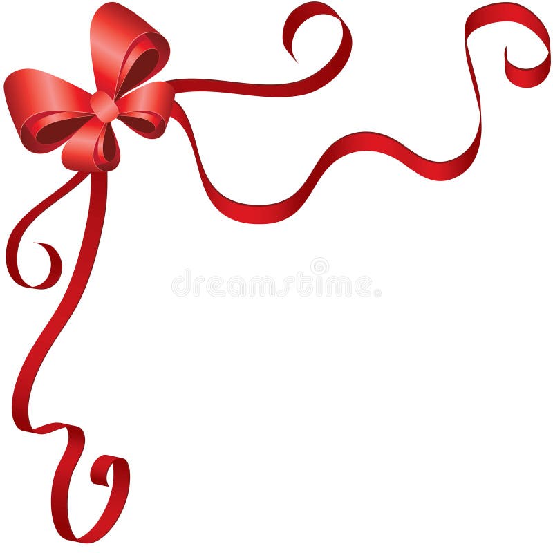 Greeting Card Template with Ribbon and Bow Stock Vector - Illustration ...