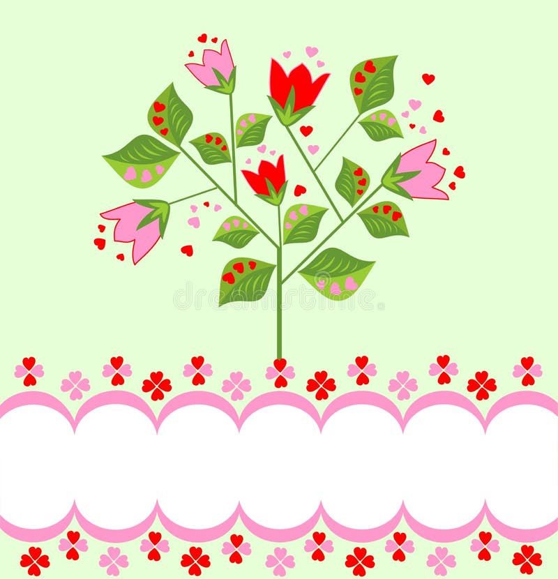 Greeting card with tree stock vector. Illustration of card - 55343835