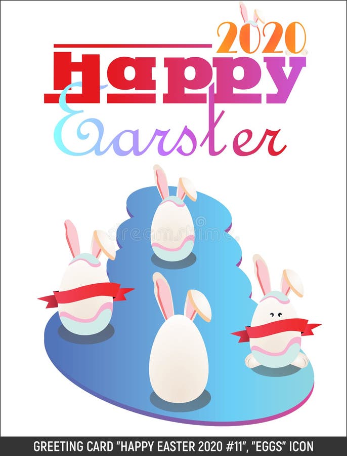 Greeting Card for U Happy Easter 2020 11 Stock Vector - Illustration of ...