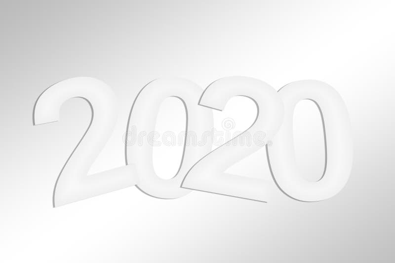 2020 Greeting Card with White Cut Paper Stock Illustration ...
