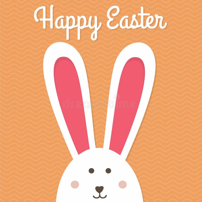 Greeting Card with with White Easter Rabbit. Funny Bunny. Easter Bunny ...