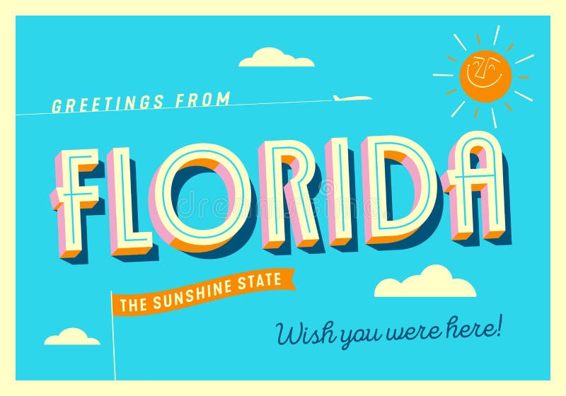 Greetings from Florida, USA - the Sunshine State - Touristic Postcard ...