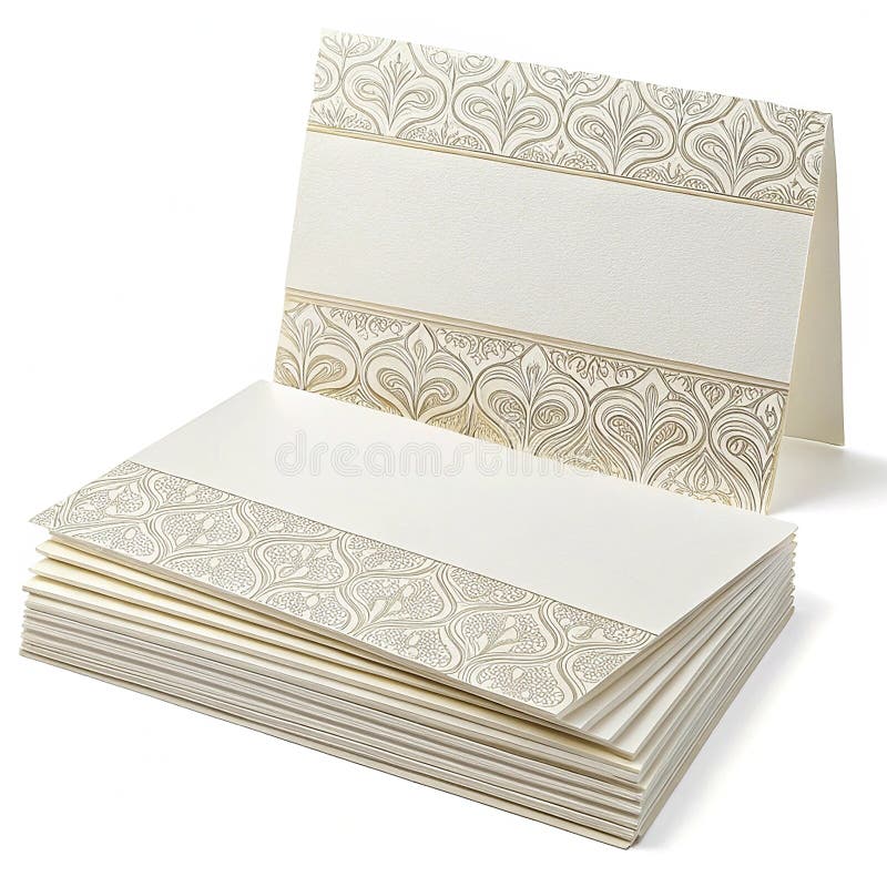 Greeting Cards Pack with Elegant Designs on White Background Stock ...