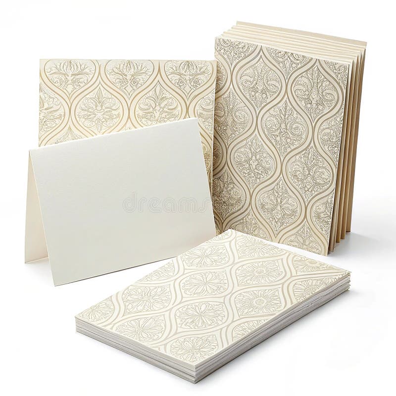 Greeting Cards Pack with Elegant Designs on White Background Stock ...