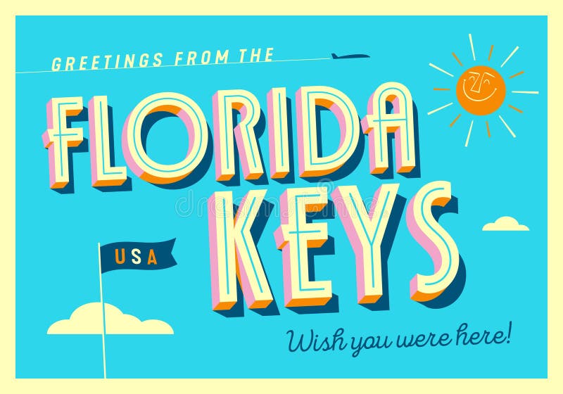 Greetings from Florida Keys, Florida, USA Stock Vector - Illustration ...