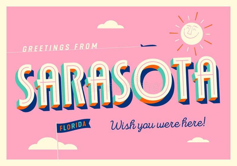 Greetings from Sarasota, Florida, USA Stock Vector - Illustration of ...