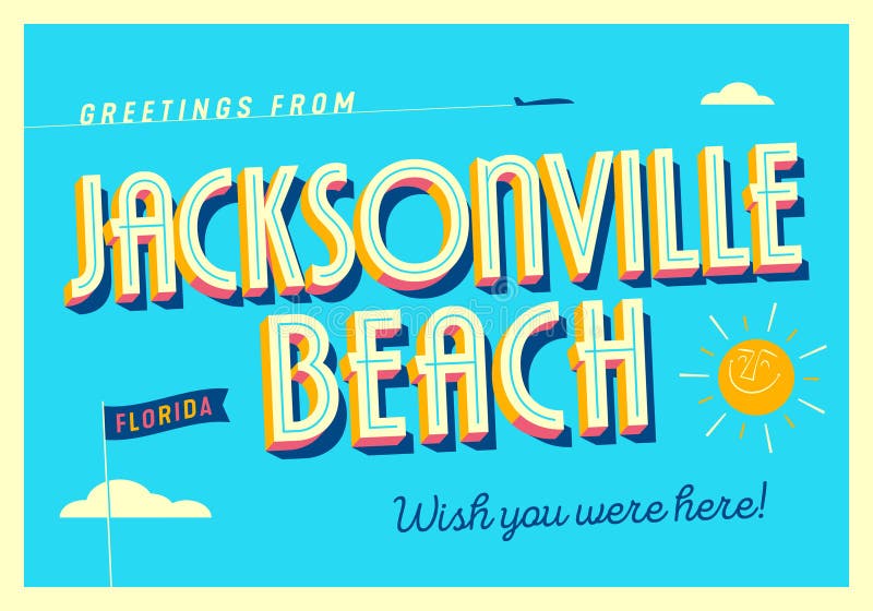 Greetings from Jacksonville Beach, Florida, USA Stock Vector ...
