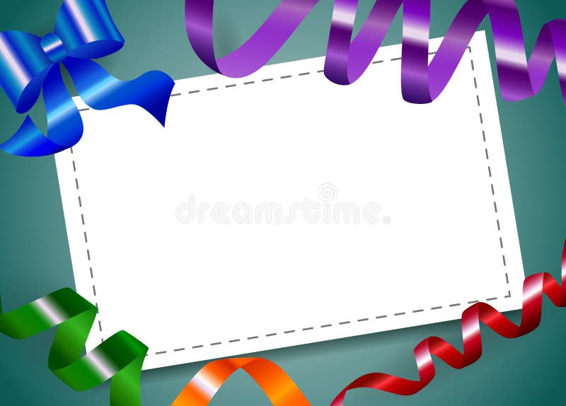 Greeting Cards with Ribbons Stock Vector - Illustration of decor, blue ...