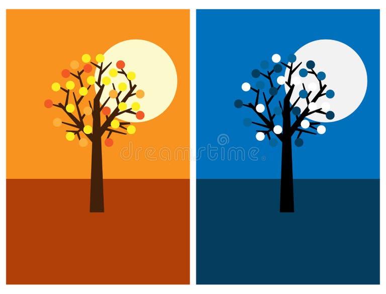 Day Night Tree Stock Illustrations – 40,302 Day Night Tree Stock ...