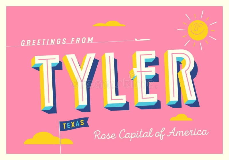 Greetings from Tyler, Texas, USA - Touristic Postcard. Stock Vector ...