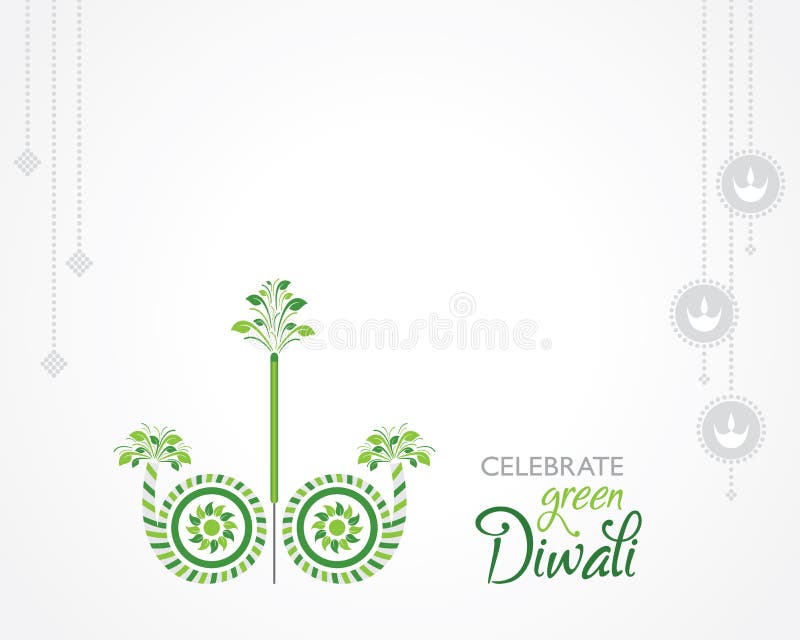 Greeting for Celebrate Green Diwali Concept Stock Vector - Illustration ...