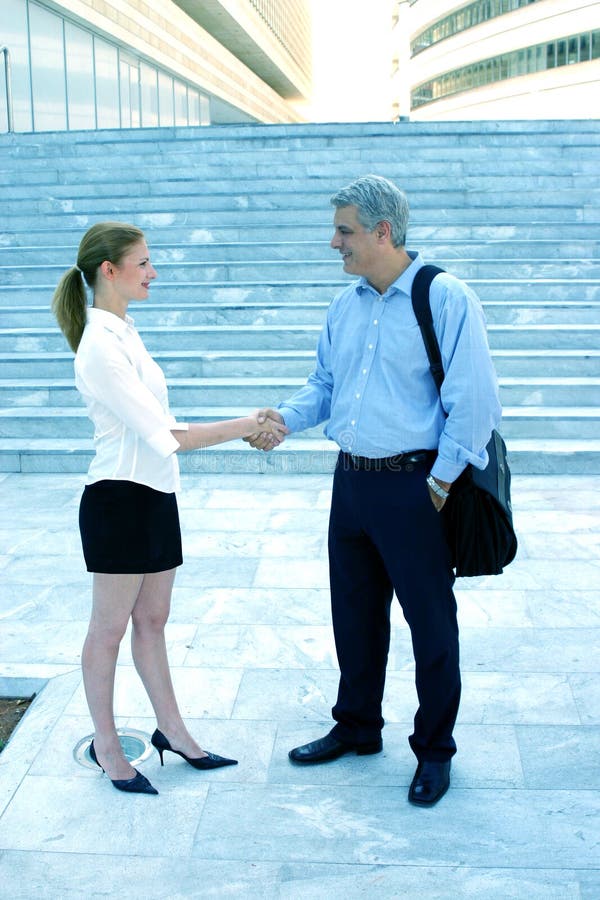 Greeting colleagues. stock image. Image of compound, caucasian - 1557549