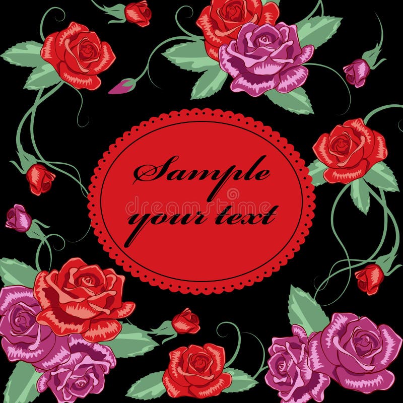 Greeting Floral Rose Card. Vector Illustration Stock Vector ...