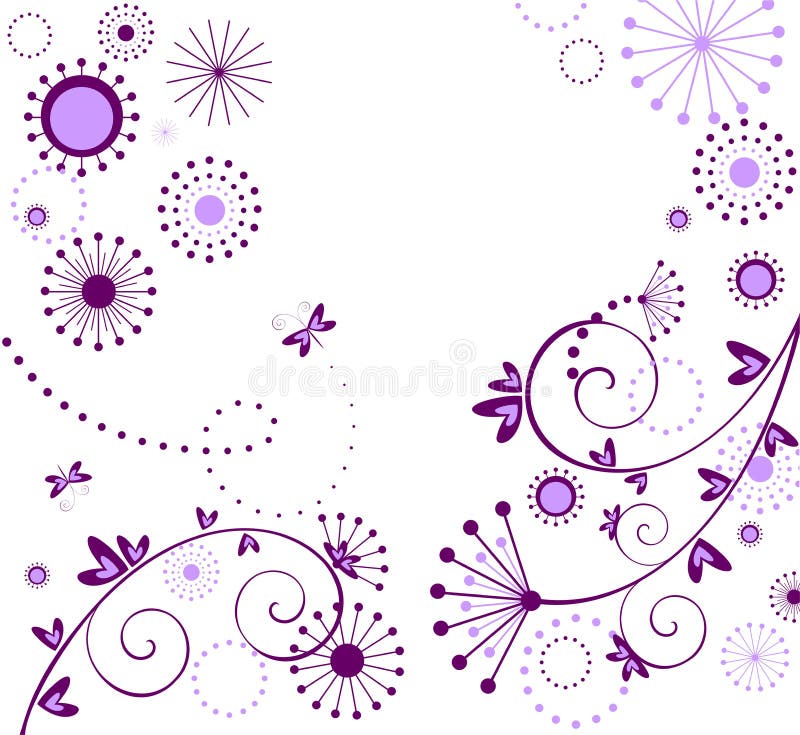 Greeting Floral Violet Card Stock Vector - Illustration of blank ...