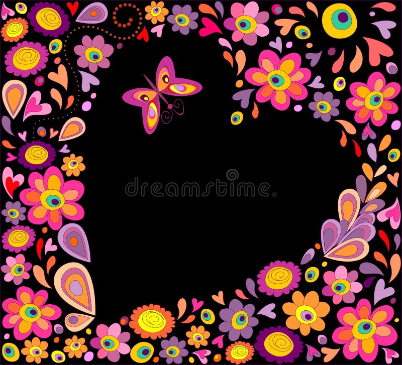 Greeting flower frame stock vector. Illustration of funny - 54495420