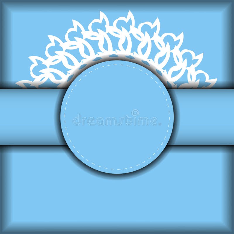 Greeting Flyer in Light Blue with Vintage White Pattern for Your Brand ...