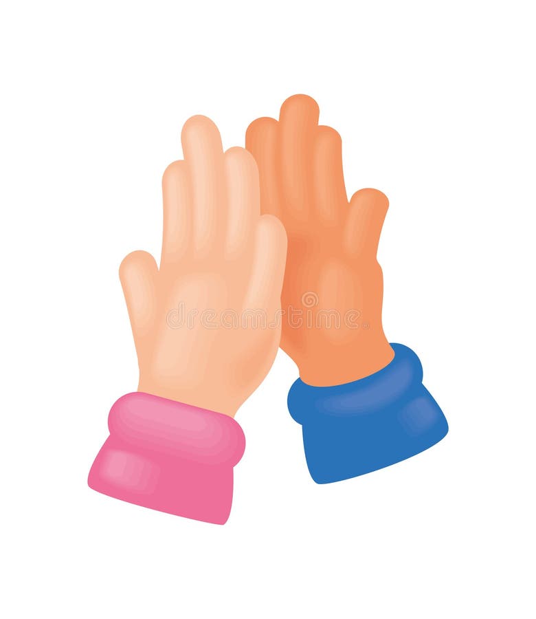 Greeting Hands Giving a High Five Stock Vector - Illustration of male ...