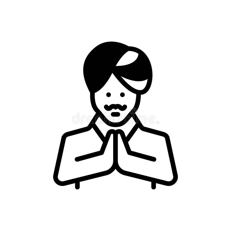 Black Solid Icon for Greeting, Congratulations and Welcome Stock ...