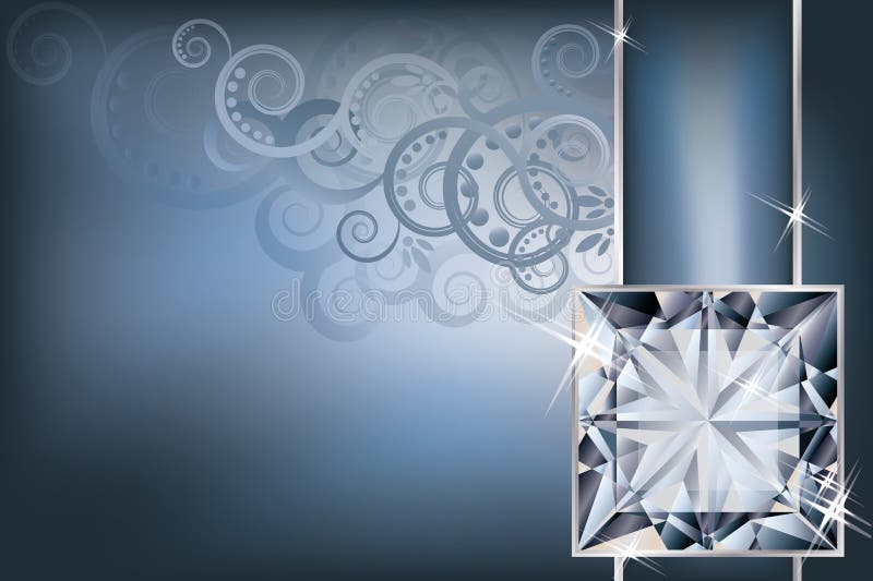 Greeting Invitation Card with Diamond Stock Vector - Illustration of ...
