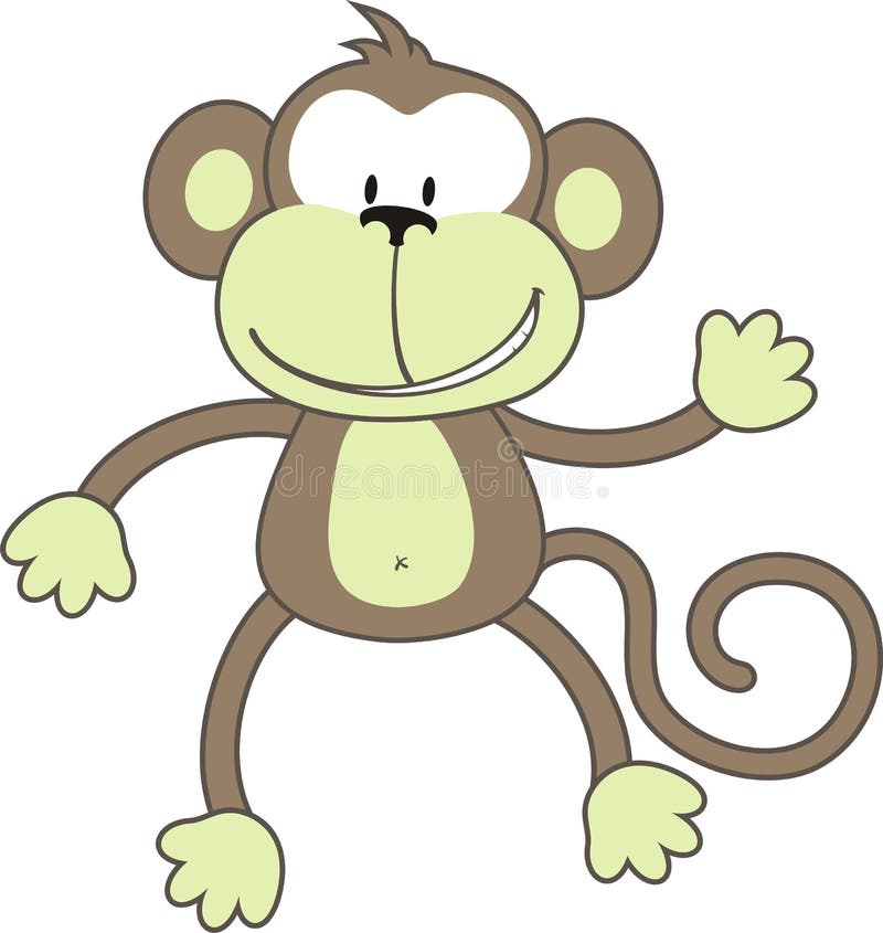 Happy monkey stock vector. Illustration of mammal, graphic - 9194562