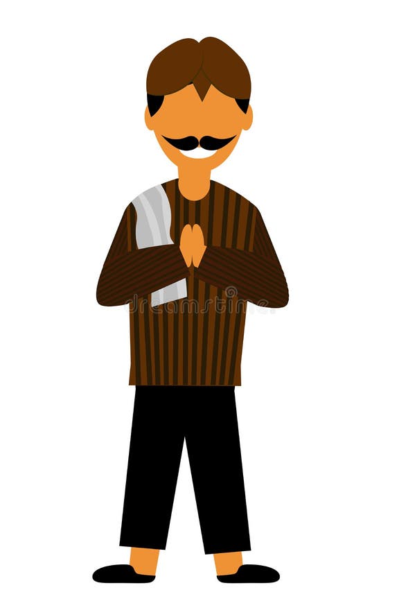 Greeting Old Java Man, Isolated on White Stock Vector - Illustration of ...