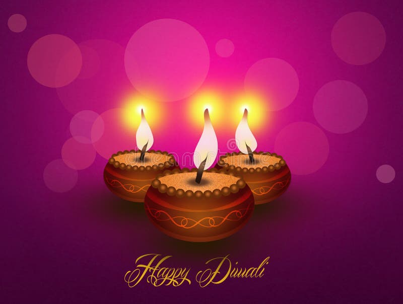 Greeting Postcard of Diwali Stock Illustration - Illustration of lights ...