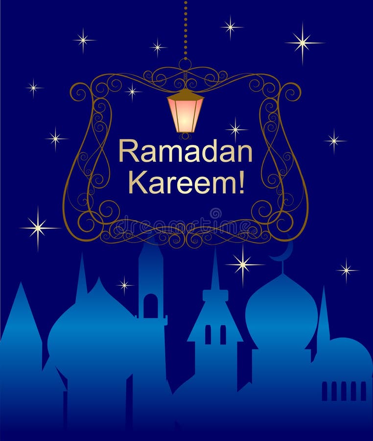 Greeting Postcard for Ramadan Stock Vector - Illustration of frame ...