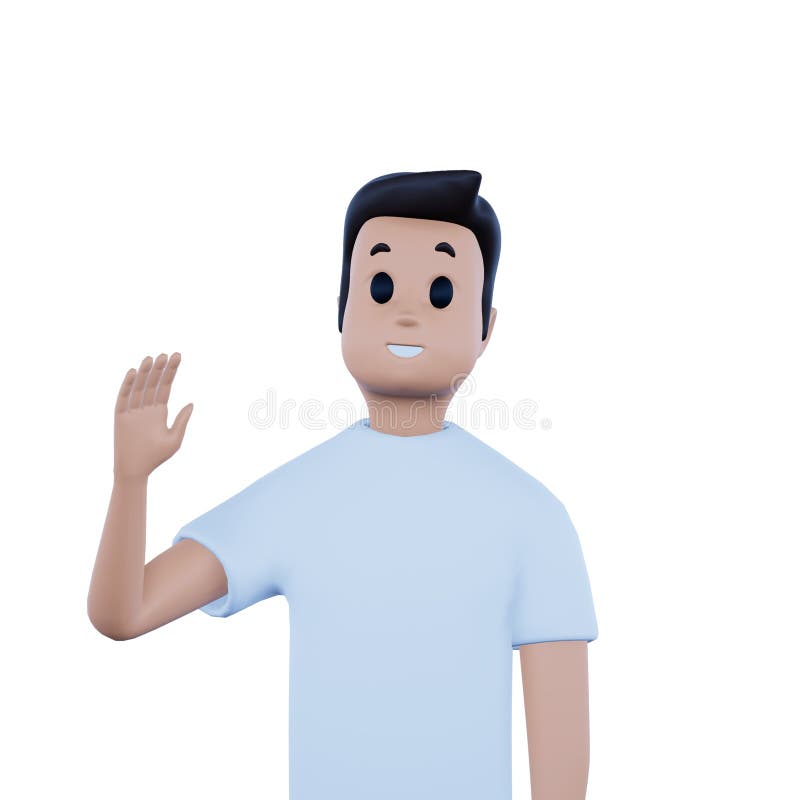 Cartoon Man Waving 3d Stock Illustrations – 845 Cartoon Man Waving 3d ...