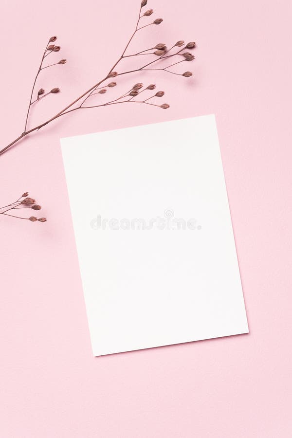 Greeting or Wedding Invitation Card Mockup, Blank Card with Copy Space ...