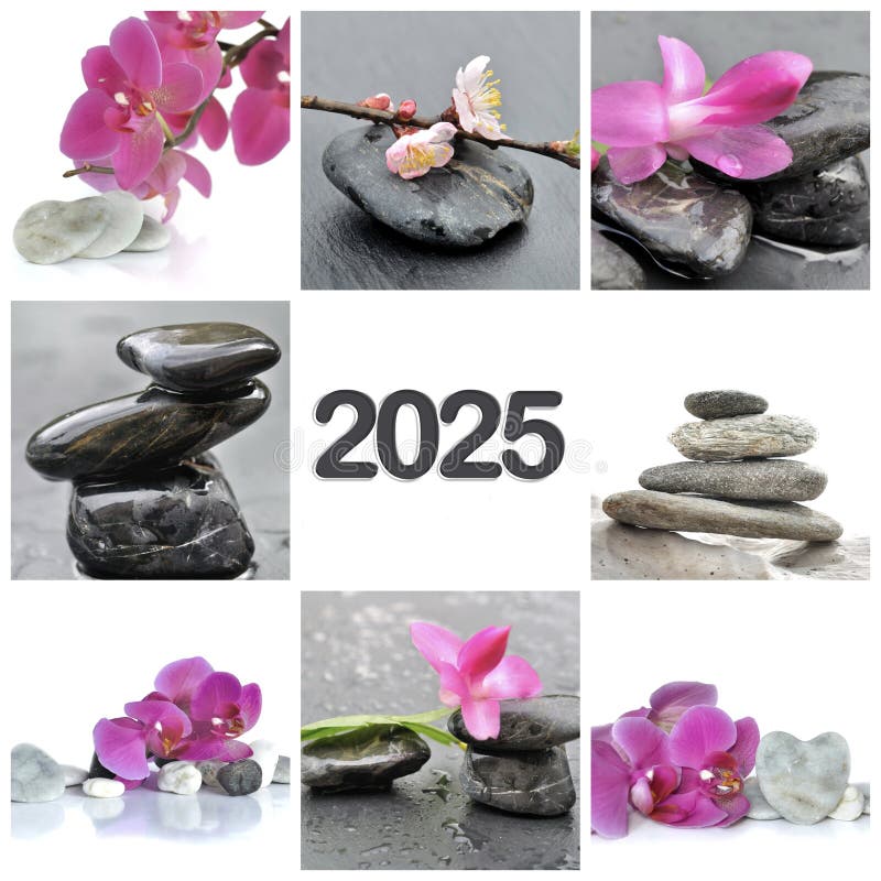 Greetings Card 2025- Concept Well-being and Zen Like Stock Illustration ...