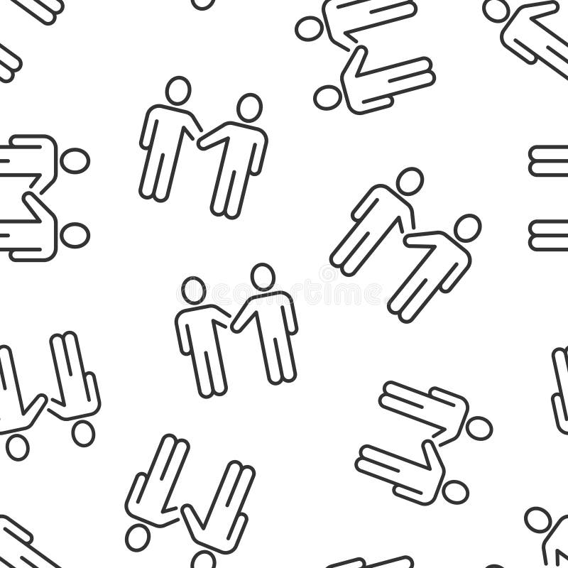 Greetings Gesture Icon in Comic Style. People Handshake Cartoon Vector ...