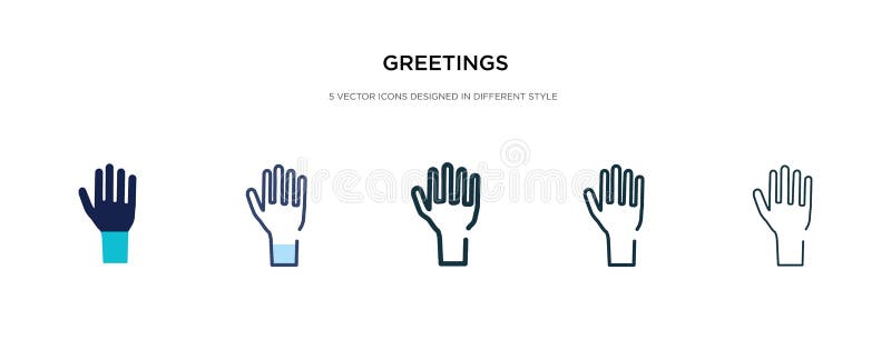 Outline Greetings Vector Icon. Isolated Black Simple Line Element ...