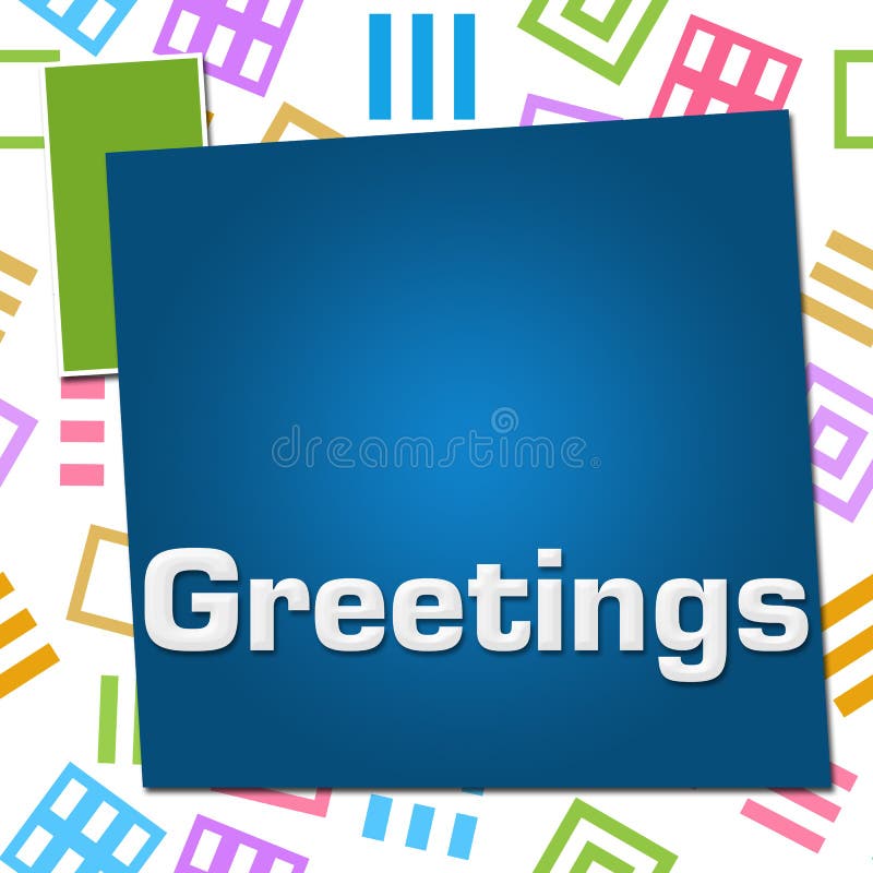 Greetings Colorful Basic Symbol Squares Stock Illustration ...