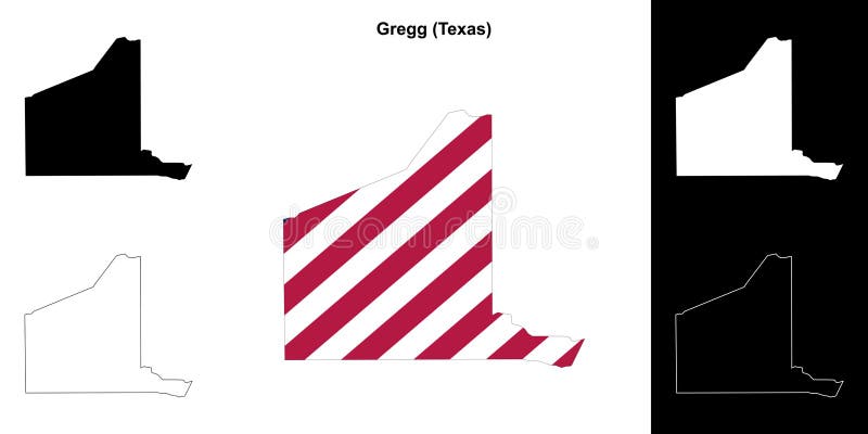 Gregg outline map stock vector. Illustration of counties - 324146889