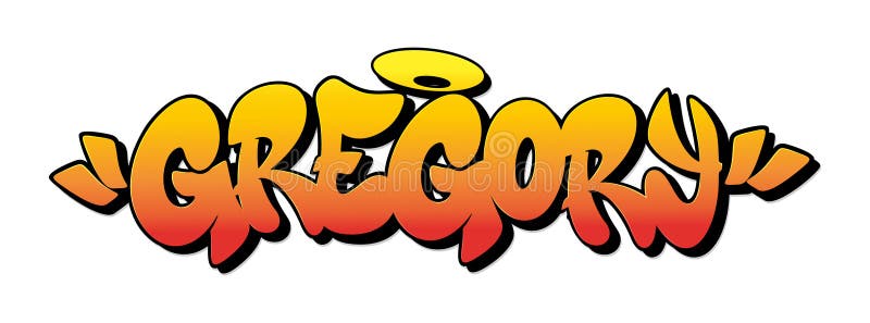 Gregory Name in Graffiti Style. Vector Illustration. Stock Vector ...