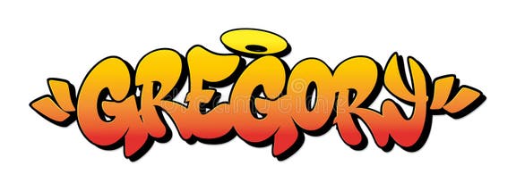 Gregory Name in Graffiti Style. Vector Illustration. Stock Vector ...