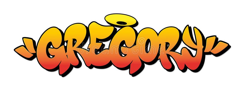 Gregory Name in Graffiti Style. Vector Illustration. Stock Vector ...