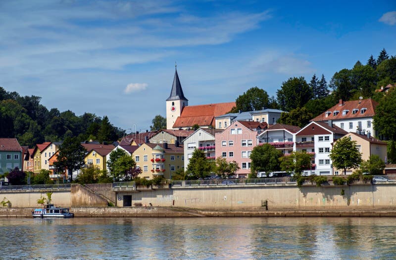 Grein editorial image. Image of harbor, boat, mountain - 167774650