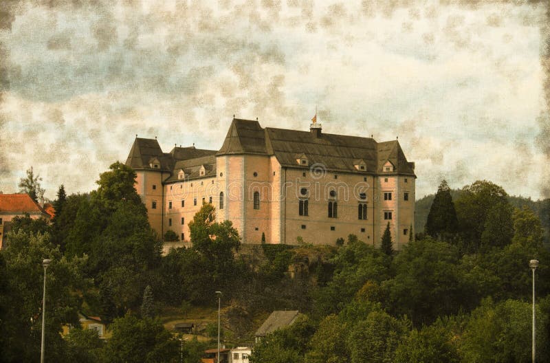Greinburg Castle - Vintage stock image. Image of parchment - 96859791