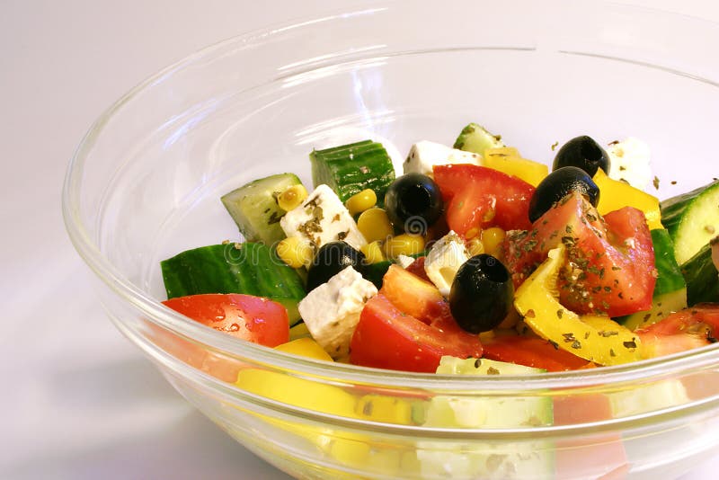 Grekisk sallad arkivfoto. Bild av tomat, näring, platta - 140884