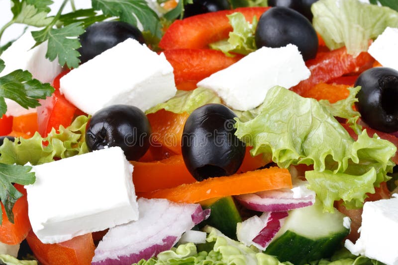 Grekisk sallad arkivfoto. Bild av grönsallat, löv, platta - 7748644