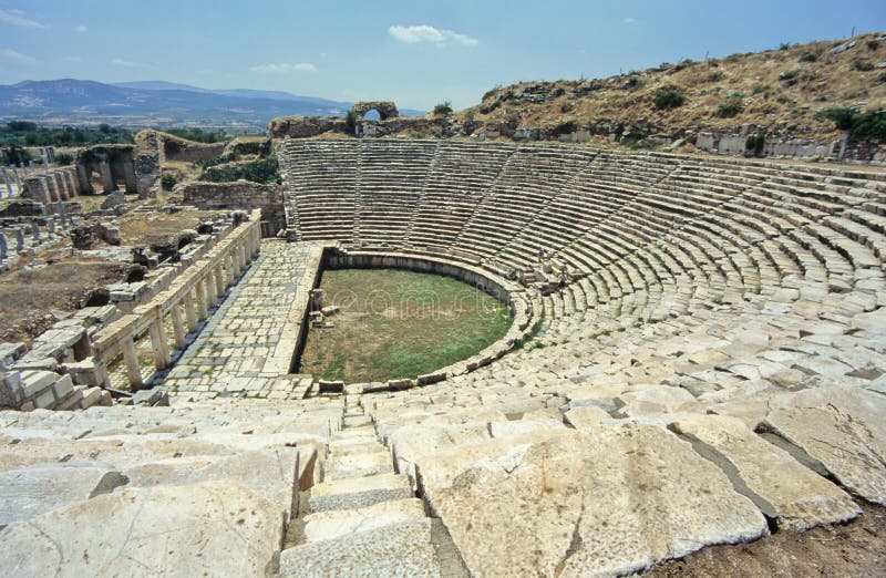 Grekisk theatre arkivfoto. Bild av antikviteten, kalkon - 1069148
