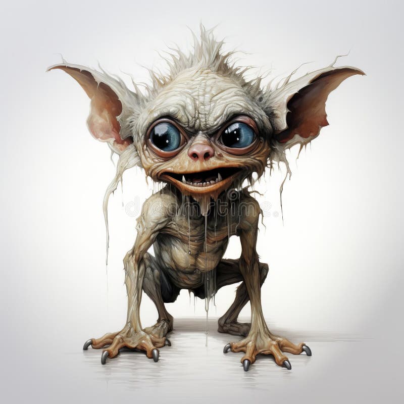 Whimsical Gremlin Character in White Background Illustration Stock ...