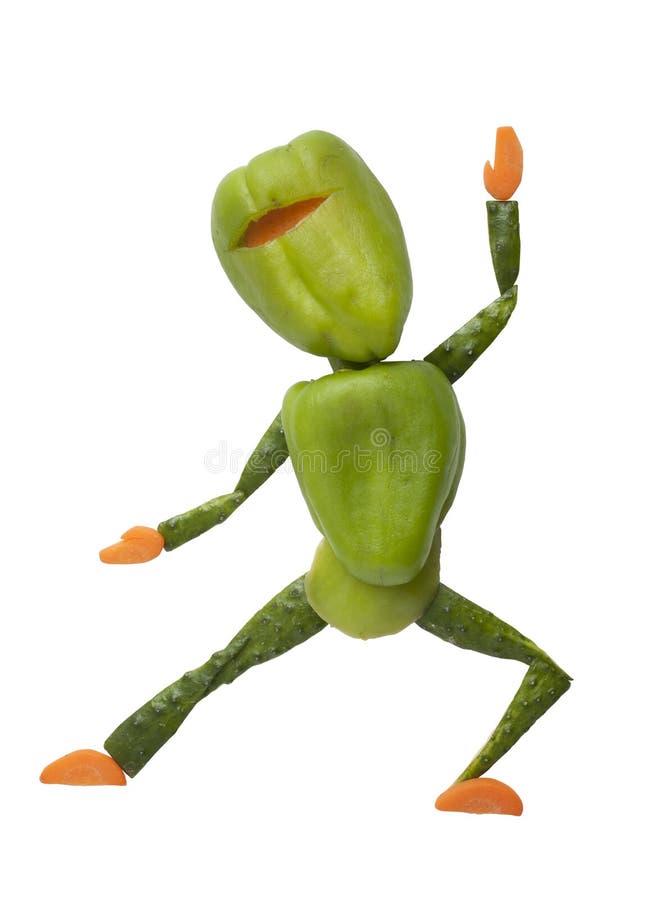 Gren Vegetable Ninja In Funny Pose Stock Photo - Image of paprika ...