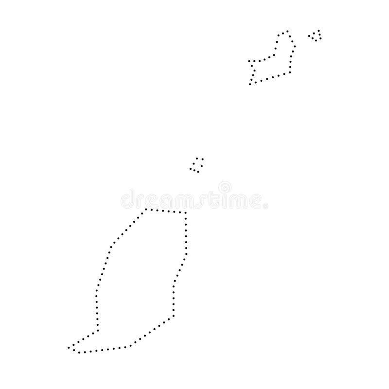 Grenada Dotted Outline Vector Map Stock Vector - Illustration of travel ...