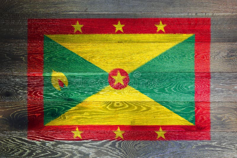 Grenada Flag on Rustic Old Wood Surface Background Stock Photo - Image ...