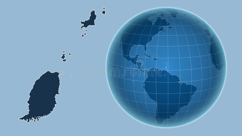 Grenada - Solid. Country and Globe, Composition Stock Illustration ...