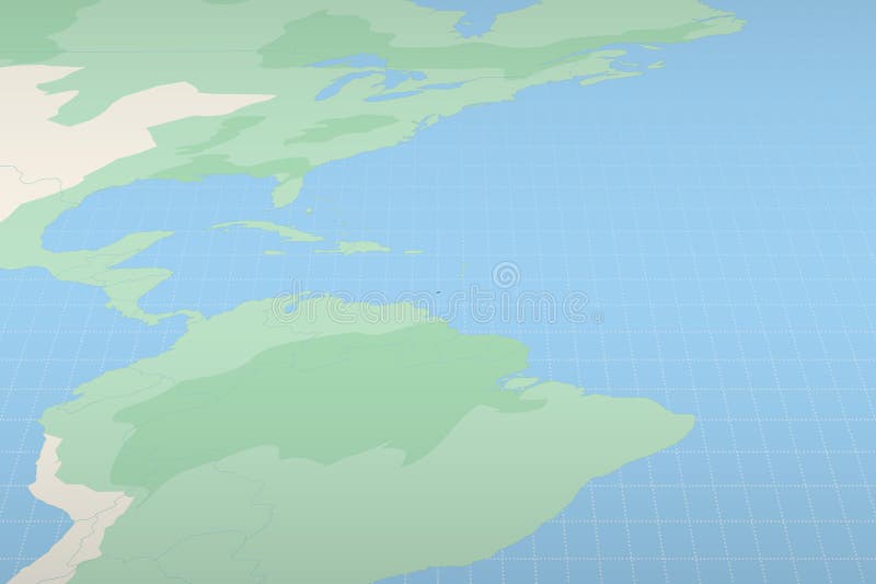 Grenada Highlighted on a Detailed Map, Geographic Location of Grenada ...